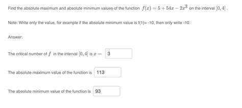 solved find the absolute maximum and absolute minimum values