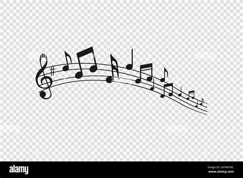 Notas y símbolos musicales diseño musical aislado ilustración