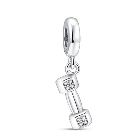 Zawieszka Srebro 925 Charms Koralik Do Pandora Hantel Siłownia Sfera