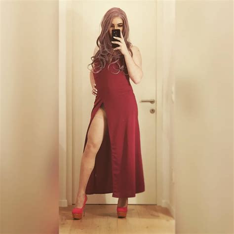 Sissi Crossdressers Gurl Red Dress Version High Neck Dress Photo And Video Instagram