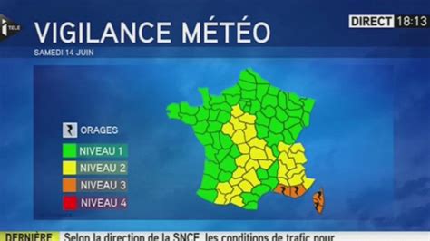 Alerte Météo France Vigilance orange orages dans 4 départements du Sud