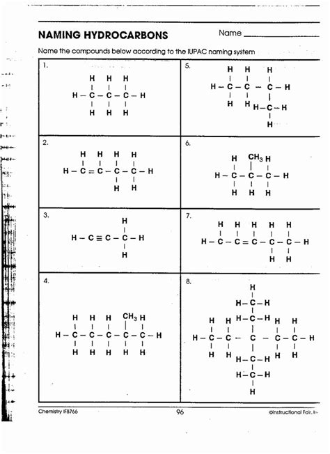 Naming Compounds Organic Chemistry Practice