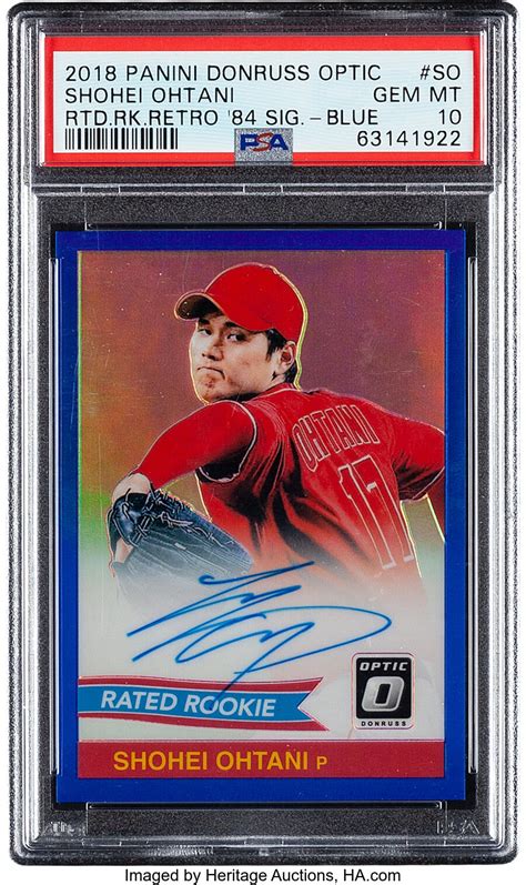 Shohei Ohtani Optic Rated Rookie Retro Signatures Blue S