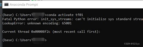 9 22报错 Fatal Python error init sys streams cant initialize sys