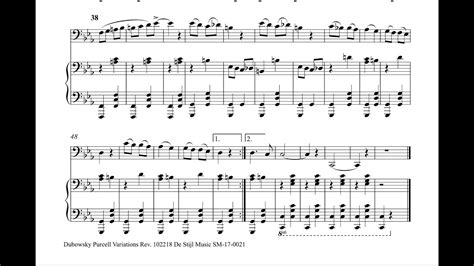 Dubowsky Variations And Fugue On A Theme By Purcell Tuba Piano