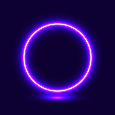 Lámpara de neón círculo de neón círculo brillante ilustración de vector
