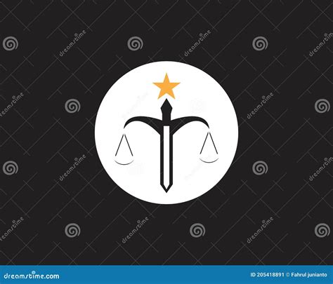 Plantilla Vectorial Del Logotipo De La Ley De Justicia Ilustración del