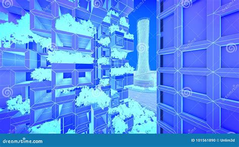 Skyline Of Futuristic Metropolis With Towering Glass And Steel