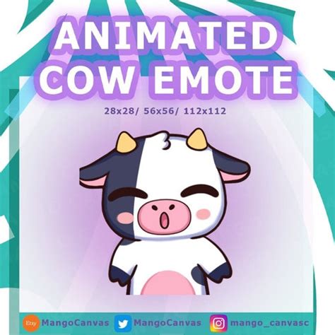 ANIMATED Cow Wiggle Emote For Twitch And Discord Strawberry Etsy