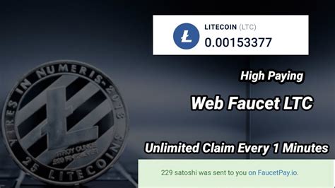 Unlimited Faucet Litecoin Ltc Claim Every Minutes Penghasil Ltc