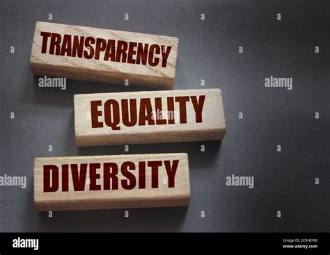 Transparencia Igualdad Diversidad Palabras Sobre Largos Bloques De