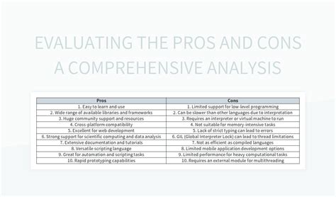 Free Pros And Cons List Templates For Google Sheets And Microsoft Excel