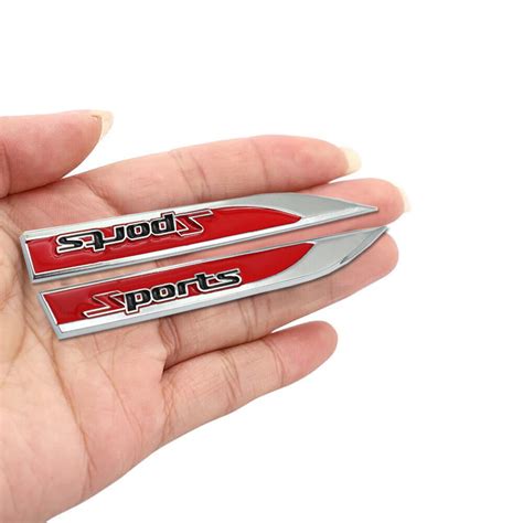 Pcs D Metal Sports Logo Emblem Badge Decals Car Fender Side Stickers