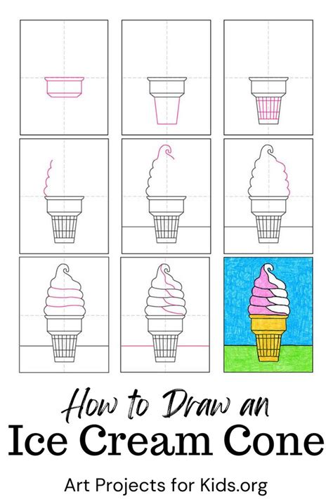 Ice Cream Cone Drawing Draw Ice Cream Drawing Projects Drawing Tips
