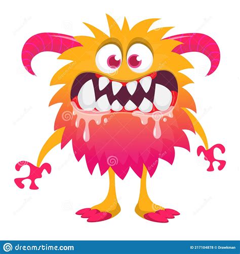 Happy Cartoon Monster Halloween Vector Illustration Of Funny Monster