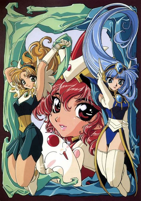 Ryuuzaki Umi Shidou Hikaru Hououji Fuu And Mokona Magic Knight Rayearth Drawn By Ishida