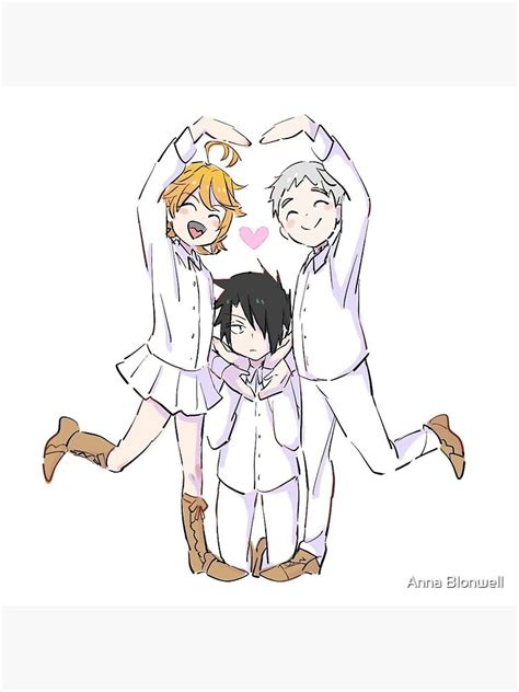 The Promised Neverland Cute Ray Emma Et Norman Poster For Sale By