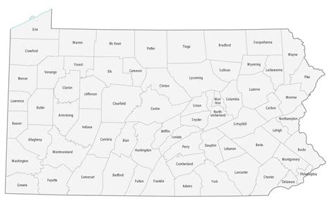 Printable County Map Of Pennsylvania