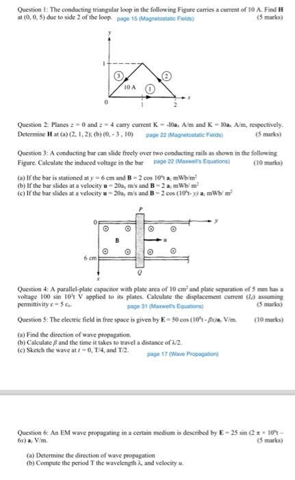 Solved Question The Conducting Triangular Loop In The Chegg