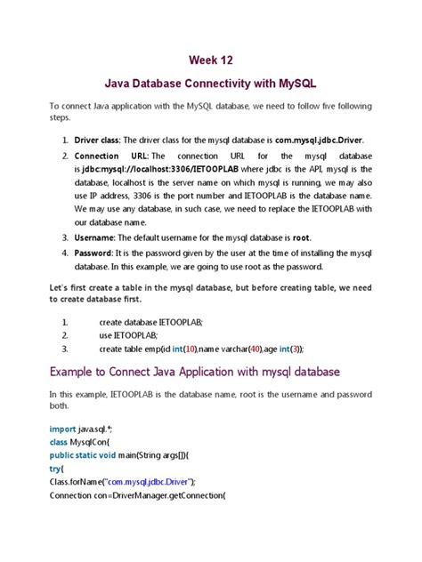 connecting java applications to mysql databases a five step process pdf my sql data