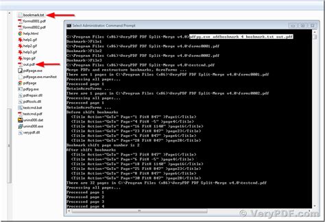 how to merge pdf files and also add bookmarks to merged pdf file verypdf knowledge base