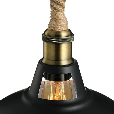 Lámpara colgante de cuerda de cáñamo lámpara colgante retro de granja