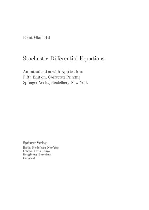 pdf stochastic differential equations an introduction with applications