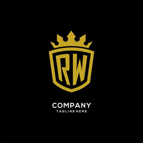 Initial RW Logo Shield Crown Style Luxury Elegant Monogram Logo Design