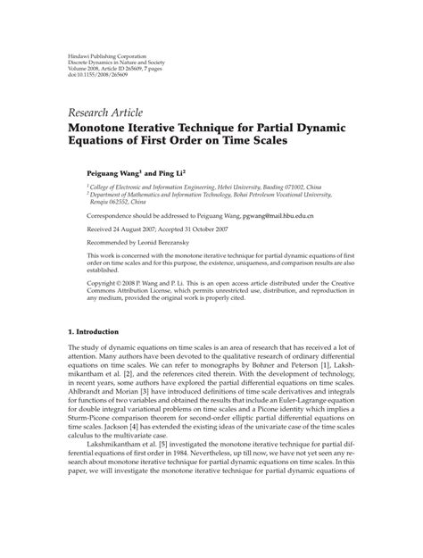 pdf monotone iterative technique for partial dynamic equations of first order on time scales