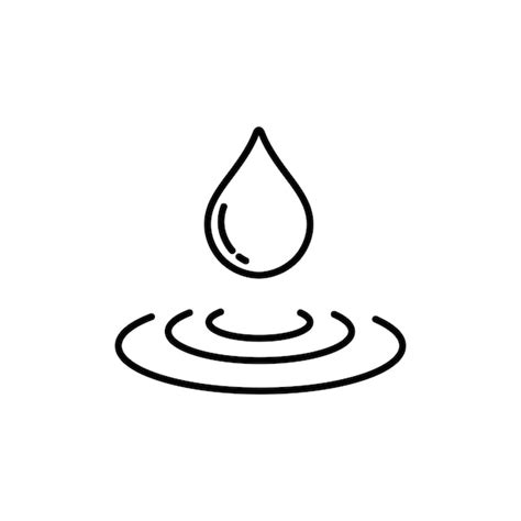 Icono de gota de agua icono de gota de líquido icono de contorno de