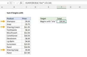 Sum If Cells Contain Specific Text Excel Formula Exceljet