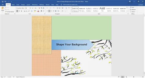 Change Background Color In Microsoft Word