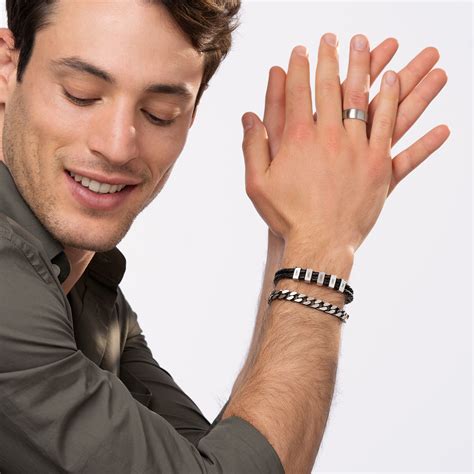 Hunter Braided T Bar Leather Bracelet With Stainless Steel Engravable