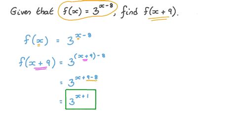 question video evaluating exponential functions with algebraic expressions nagwa