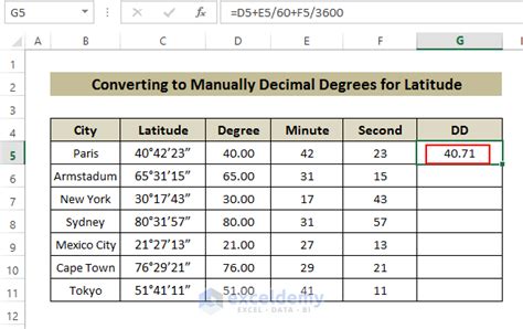 Convert Latitude And Longitude To Decimal Degrees In Excel Methods