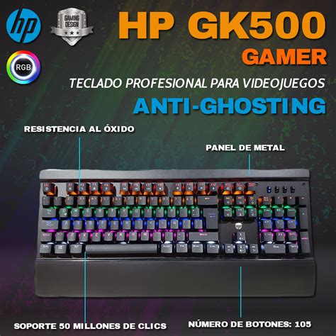 Ripley TECLADO GAMER MECÁNICO HP GK500 LED RGB