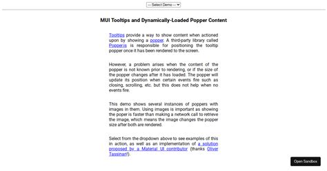 mui tooltip popper positioning forked codesandbox