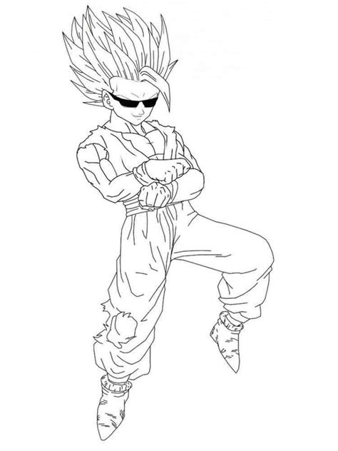 Goten Super Saiyan Coloring Pages Free Printable Goten Super Saiyan
