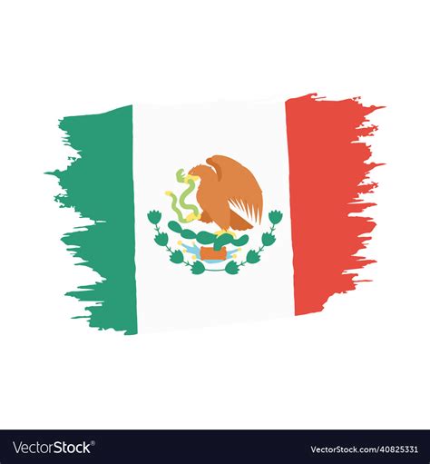 Mexico Flag Waving Royalty Free Vector Image VectorStock
