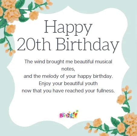 100 Best Happy 20th Birthday Wishes Quotes Of 2022 The Birthday