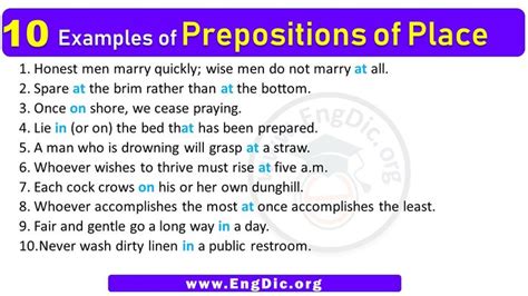 The Ten Rules For Proper Prepositions To Use In An English Language Lesson