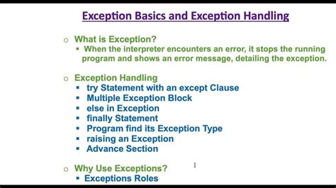 python course exception basics and exception handling part 1 youtube