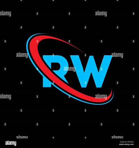 RW R W Letter Logo Design Initial Letter RW Linked Circle Uppercase