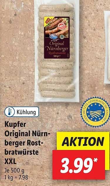 Kupfer Original Nürnberger Rostbratwürste XXL Angebot bei Lidl