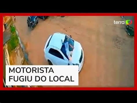 Mulher atropela e carrega marido no capô do carro em Porto Velho