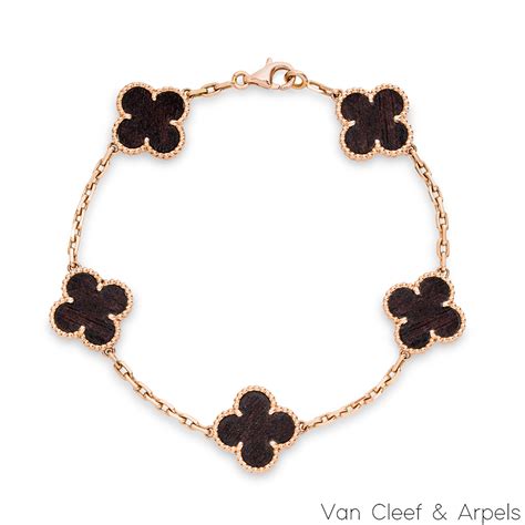 Van Cleef Arpels Limited Edition Letterwood Vintage Alhambra 5 Motif
