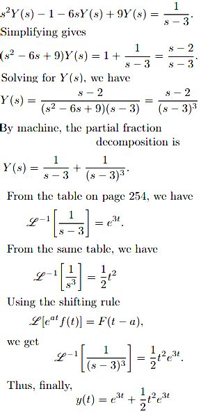 in each part find the solution of the initial value problem by the method of laplace transforms