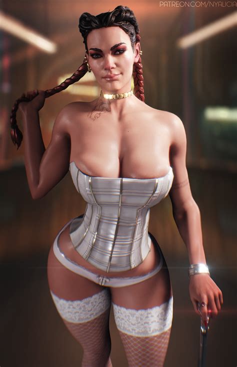 Rule 34 1girls 3d Absurdres Apex Legends Big Breasts Breasts Bridal Lingerie Choker Cleavage