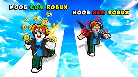 NOOB SEM ROBUX VS NOOB ROBUX NO RACE CLICKER PARTE 2 ROBLOX YouTube