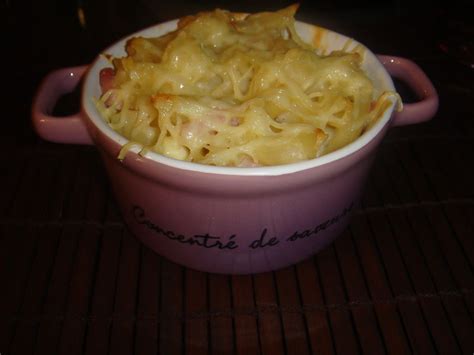 Gratin de pâtes au jambon et à la vache qui rit ma gourmandélice